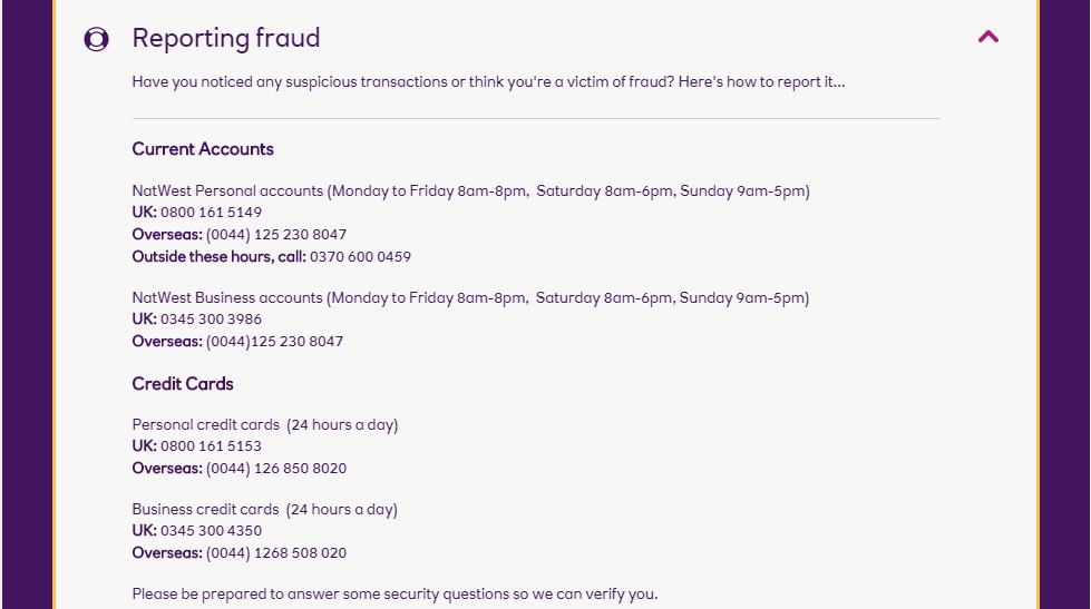 Natwest Customer Service Contact Numbers Banking Cards And More